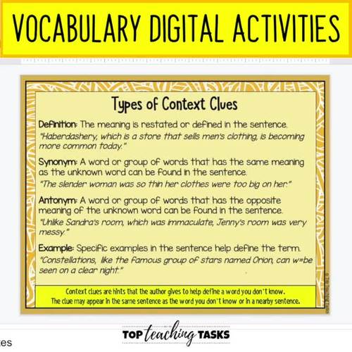 Digital Vocabulary Activities Google Classroom | Synonyms, Antonyms ...
