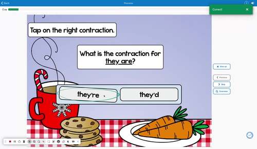 Choose a Contraction and Build a Gingerbread Man BOOM Cards | TPT