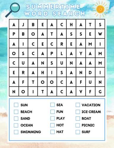 Summer Printable Activity Pack for Kids | Word Search, I Spy, Mazes ...