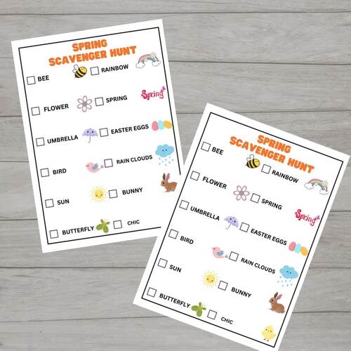 Spring Scavenger Hunt - Indoor Outdoor Printable Games Activities ...