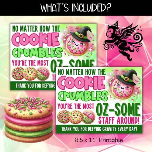 Wicked Cookie Crumble Teacher Staff Appreciation Week Poster, Oz-Some Sign