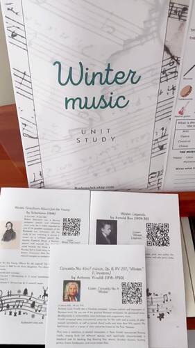 Winter music study, Listening to Music Worksheet, Montessori materials