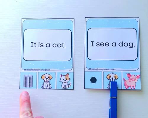 Winter CVC Sentence Clip Cards | Decodable Sentence Literacy Center ...