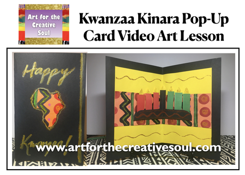 Kwanzaa Kinara Pop-Up Card Art Lesson by Art for the Creative Soul TPT