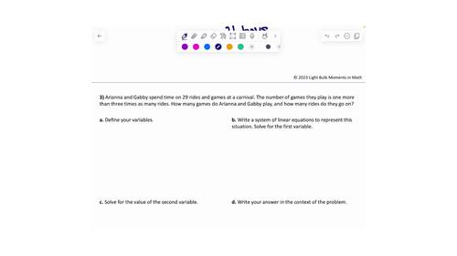 Systems of Equations Word Problems Guided Notes, Practice Worksheet ...