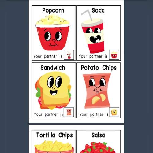 Partner Match Cards | Student Pairing & Small Group Activity Cards