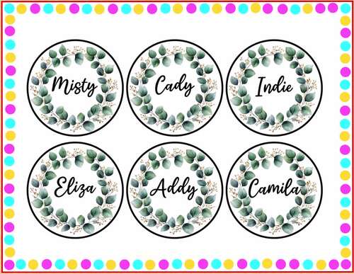 Spring Classroom Labels, Botanical Name Tags, Spring Labels, Green Tags