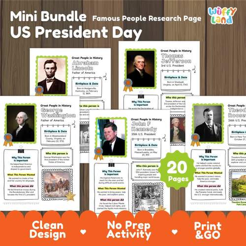 Presidents Day Activities | US History Biographies Bundle | Lincoln ...