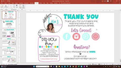 Center Rotation Digital Slides Editable PowerPoint Math and Literacy ...