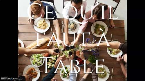 French Food Table Setting Comprehensible Input Vocabulary Culture ...