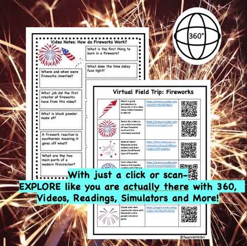 Fireworks Chemistry and History Virtual Field Trip Worksheets by ...