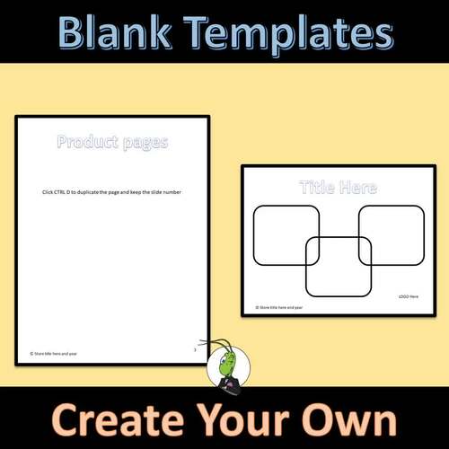 TpT Seller Starter Templates Cover, Preview and Product Templates