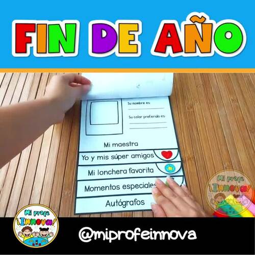 End of the Year Book Memories in Spanish - Libro de Recuerdos para fin ...