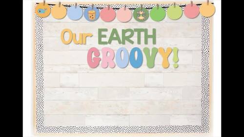 Groovy Retro Earth Day Bulletin Board, Classroom + Door Decor & Posters