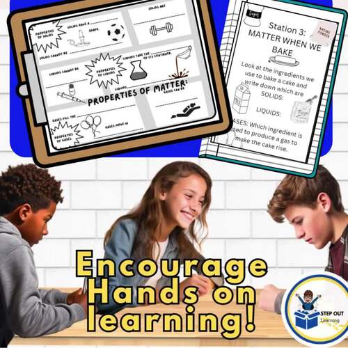 States of matter activity, centers, practical, 5th grade science worksheets