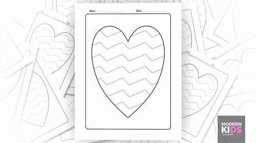 Valentine Shape Tracing Activity Worksheets - Autism Little Learners