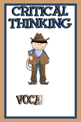 CRITICAL THINKING TASK CARDS Cowboy Vocabulary Fractions Activities