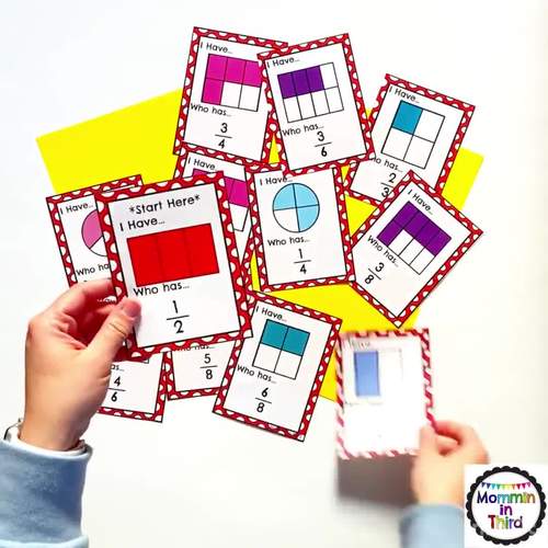 Fractions I Have Who Has Game l Fractions Math Activity l End of the ...