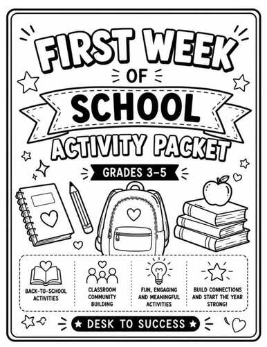 Back to School Activities Packet Grades 3–5 + Google Slides by Desk to ...