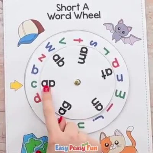 CVC Short Vowels Word Building Wheels | Word Family Centers & Activities