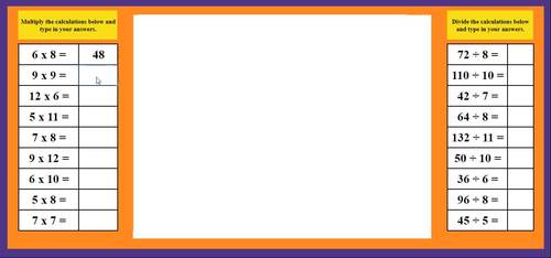 Halloween Pumpkin House Multiplication and Division to 12 Pixel Art Mystery