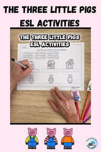 The Three Little Pigs ESL/ELL Activities Bundle: Vocab, Comprehension ...