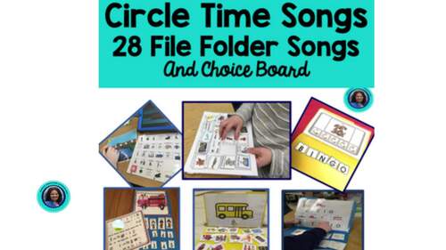 Circle Time Songs Bundle 32 Interactive File Folder Songs + Choice Board