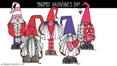 Gnomes clip art, Valentine's Day Mini by Melonheadz Clipart | TPT