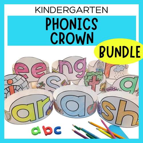 Kindergarten Phonics & Alphabet Crowns Bundle | Science of Reading
