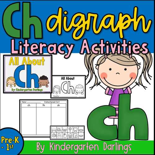 Digraph Ch Printable Literacy Activities for Kindergarten and First Grade