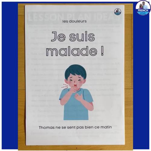 French Health Reading Comprehension & Questions malade, douleurs, santé