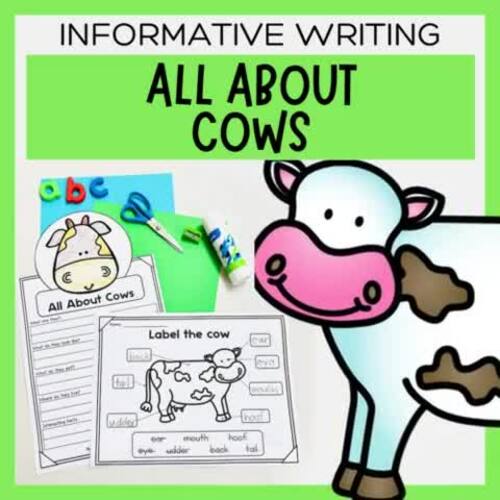 All About Cows | Farm Animal Writing | Label a Cow | Information Report