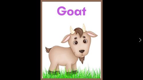 Farm Animals Flash cards. Printable Posters for kids to learn Animal ...