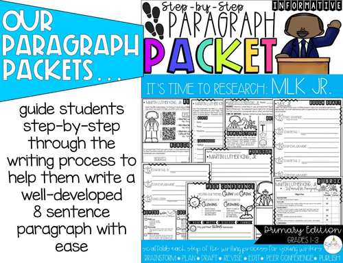 Martin Luther King, Jr. Biography Paragraph Packet | Informative Writing