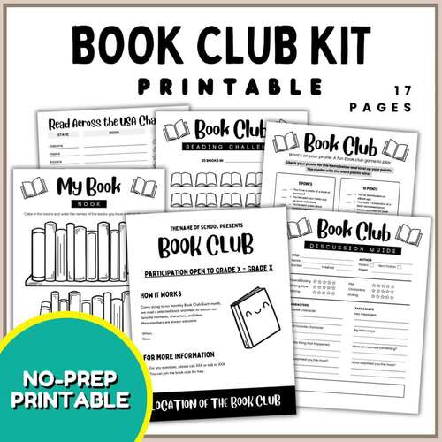 Book Club Kit: Book Club Poster, Book Club Templates & Reflection ...
