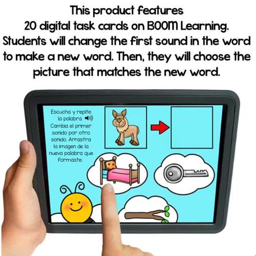 BOOM Cards Phoneme Substitution in Spanish | Conciencia fonológica