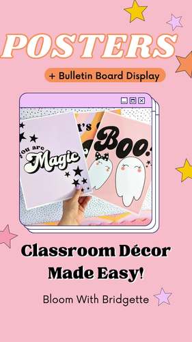 Retro Halloween Posters and Bulletin Board Display by Bloom With Bridgette