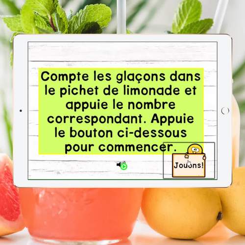 Cherche les nombres de 0 à 10 | Limonade | Counting in French Boom cards
