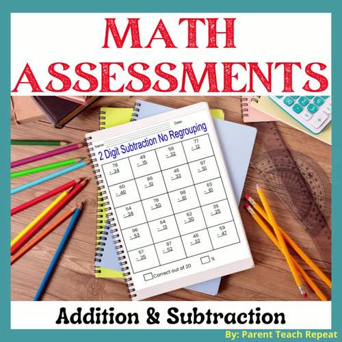 Math Intervention Assessments | Add Subtract | IEP Data Back to School