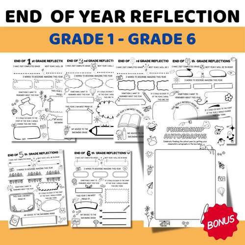 End of School Year Review Page Student Reflection Printable Year End ...