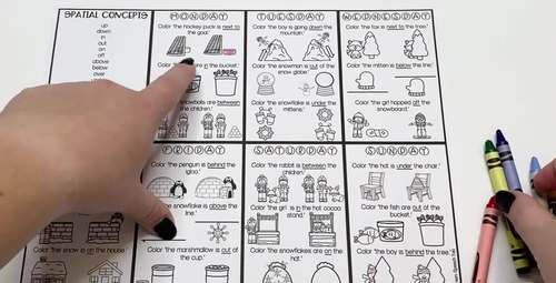 Winter Language Homework Color Sheets for Speech Therapy by Speech Tea