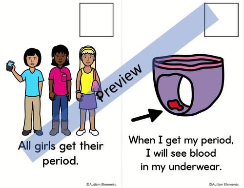 Period or Menstruation Adapted Book- Visuals- Autism & SPED Resources