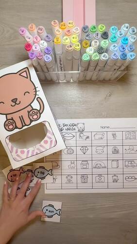 Kitten CVC Decode and Write Game _ Kindergarten by Magical Kinders Corner