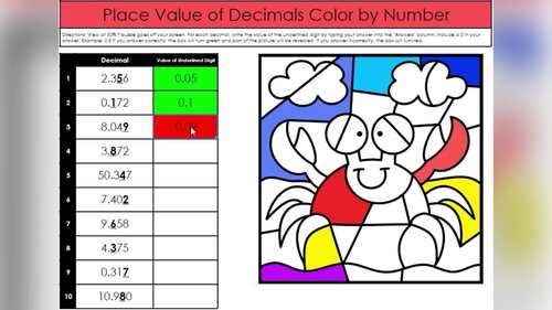 Place Value of Decimals Printable and Digital Activities 5.NBT.3