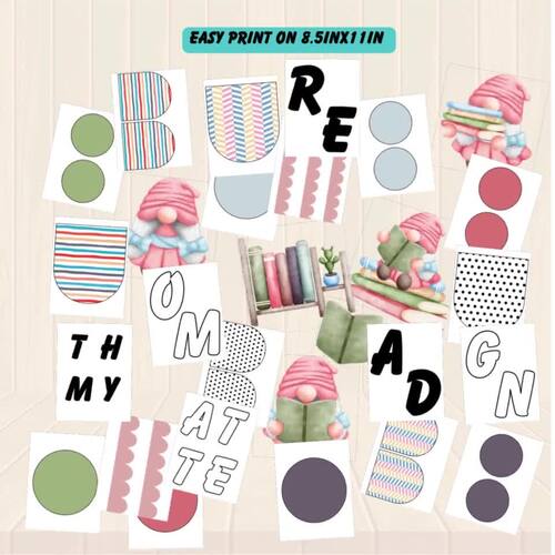 Library Bulletin Board Kit Spring Reading Book Gnomies, Door Decor ...