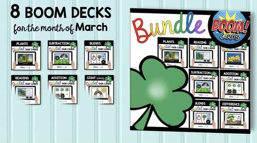 March Boom Card Bundle for Kindergarten - St. Patrick's Day and ...