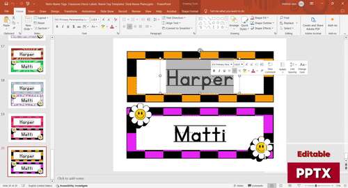 Retro Name Tags | Classroom Decor Labels | Name Tag Templates | Desk ...