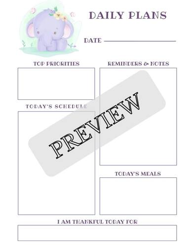 Adorable Elephant Planner and Journal, for Teens, Parents, Staff