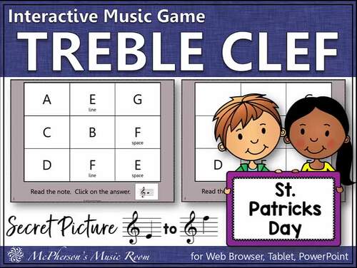 Treble Clef Note Names Music Center Game Reveal Secret Picture {St ...
