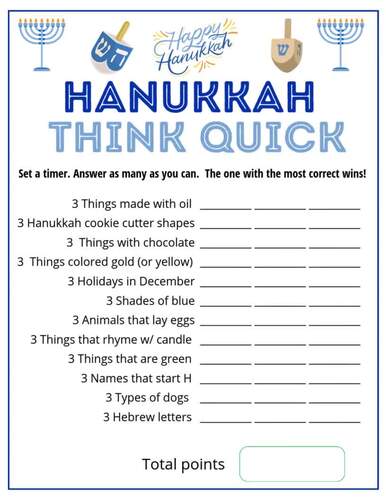 Hanukkah Game Bundle, Chanukah Games, Jewish Holiday Trivia,37 ...